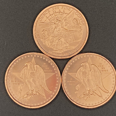 1 oz Texas Remember the Alamo Copper Round – Lot of 3! – Golden State ...