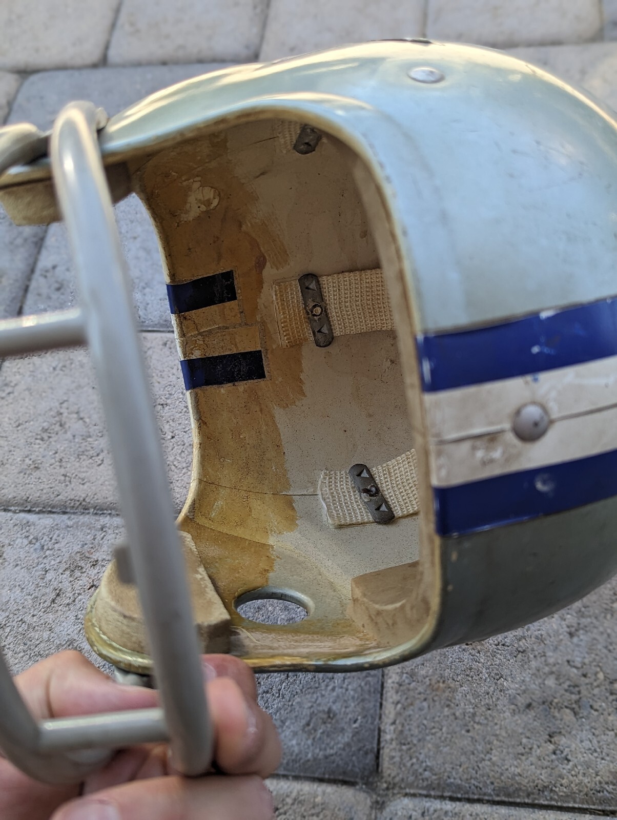 Vintage DALLAS COWBOYS Rawlings HNFL 2 Bar Football Helmet Large NFL ...