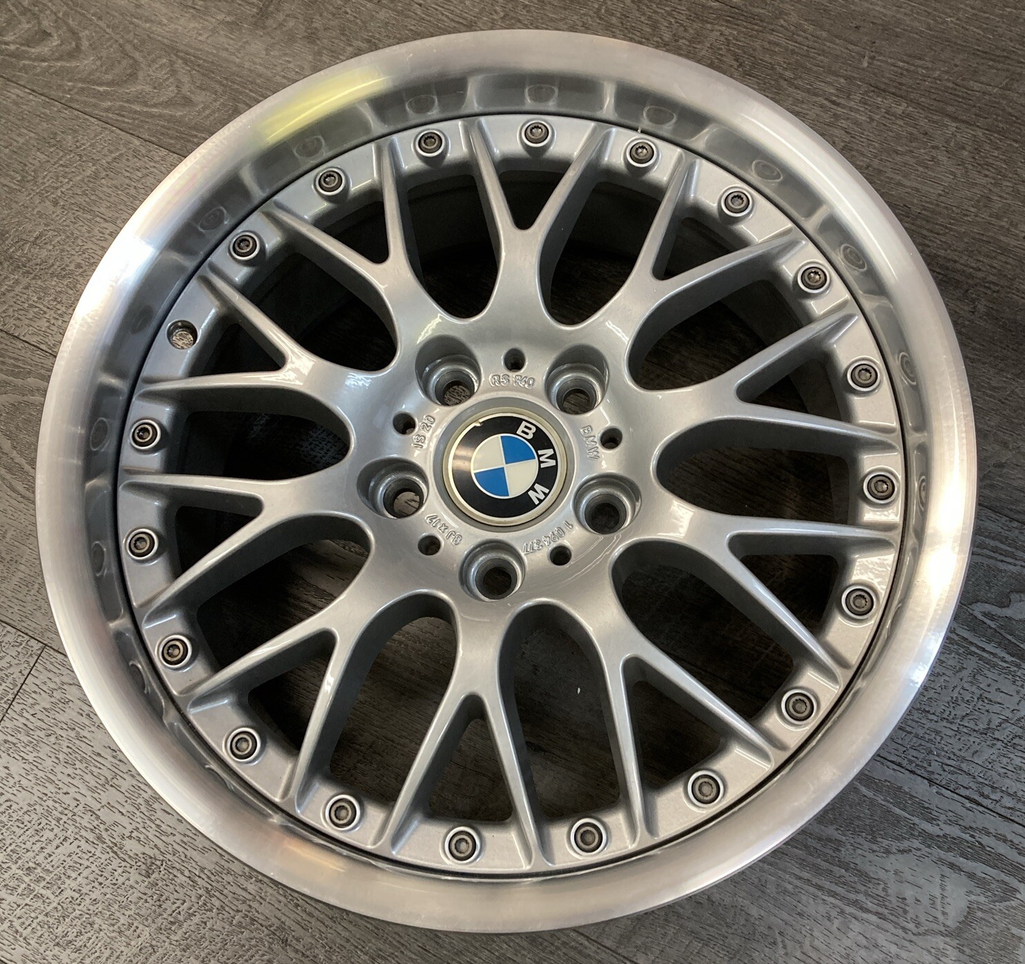 GENUINE OEM BMW e39 BBS 17" x 8" 2 PIECES GLOSS SILVER WHEELS RIM ...