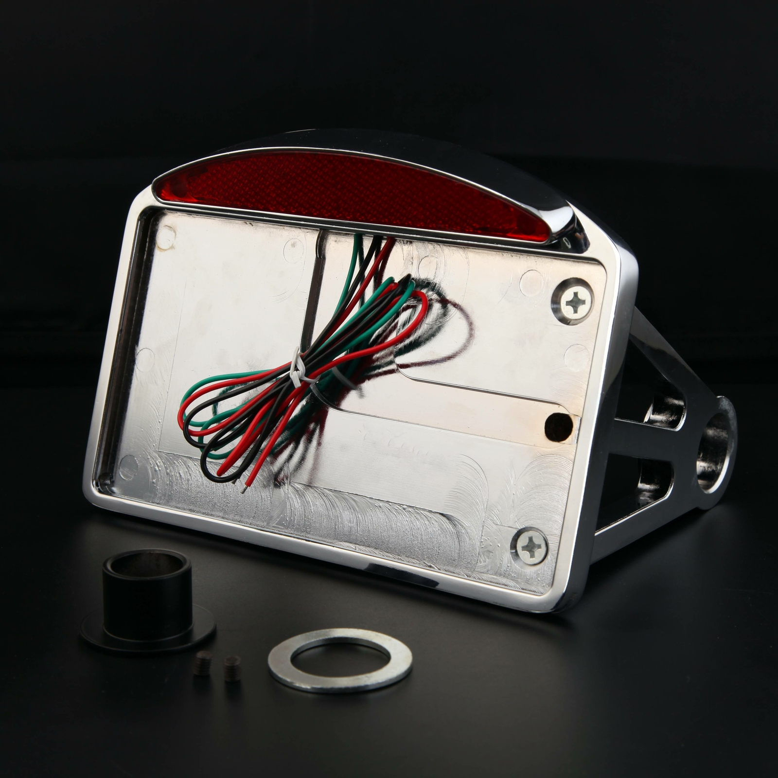 Chrome Metal Motorcycle License Plate Frame Brake LED Light For Harley ...