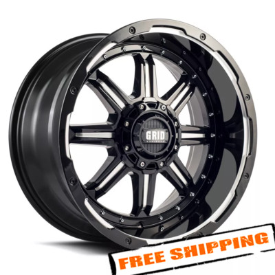 Grid Wheels 20x10 -12 5x150 110.30 GD10 Gloss Black with Milled Accents ...