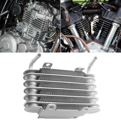 Universal Racing Car and Motorcycle Engine Small Fuel Oil Cooler Silver ...