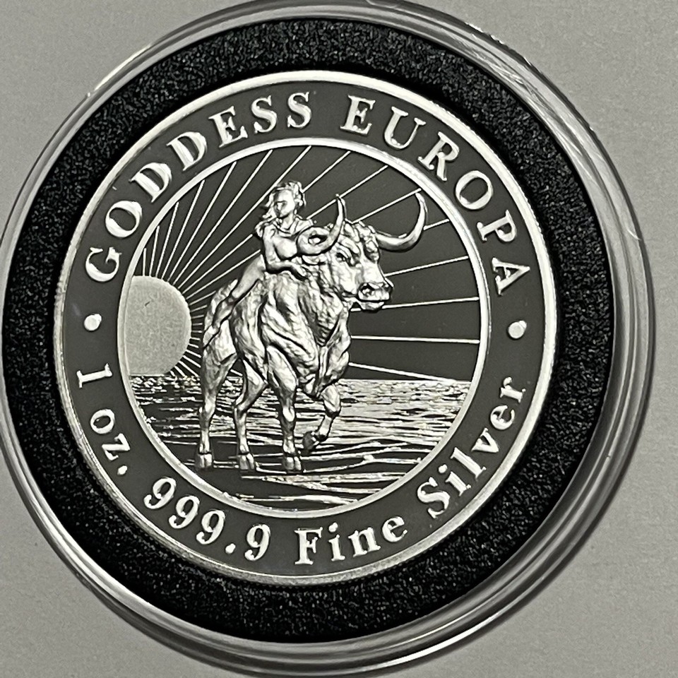 Goddess Europa Nude Woman Proof Coin 1 Troy Oz .999 Fine Silver Medal ...