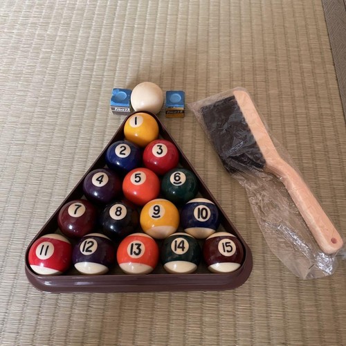 Billiard Ball Set 15pcs with Triangle Rack Used Pool Equipment | eBay