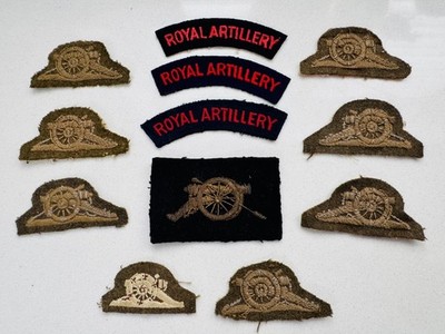 12 WW2 Royal Artillery Military Army Shoulder Title & Master Gunner Arm ...