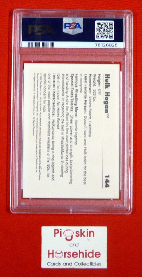 1989 RARE Classic WWF Hulk Hogan Card #144 Graded PSA 9 Mint | eBay