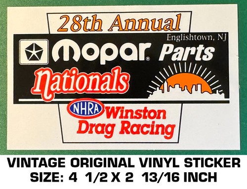 NHRA MOPAR NATIONALS 28th ANNUAL - VINTAGE ORIGINAL VINYL DECAL STICKER ...