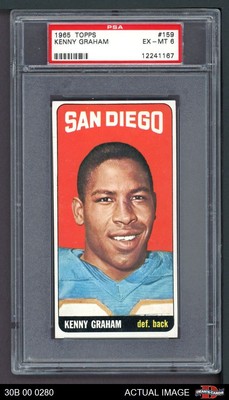 1965 Topps #159 Kenny Graham Chargers SHORT-PRINT Washington St PSA 6 ...