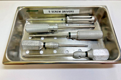 Lot Of 5 Howmedica / Richards Orthopedic Cruciform & Flat Drivers w ...