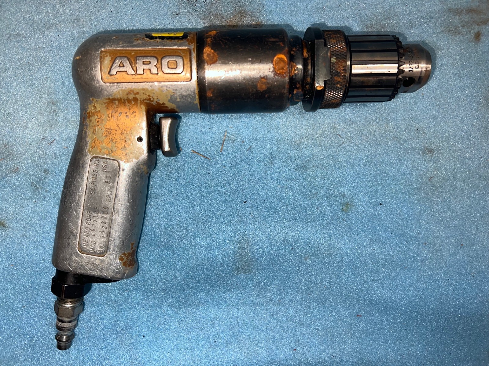 THE ARO CORP. PNEUMATIC DRILL DG051B 600 RPM W/ JACOBS CHUCK THD 3/8 ...