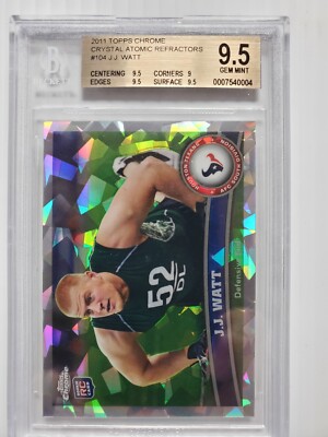 2011 JJ Watt Topps Chrome Crystal Atomic Refractor RC#104 BGS 9.5 GEM ...