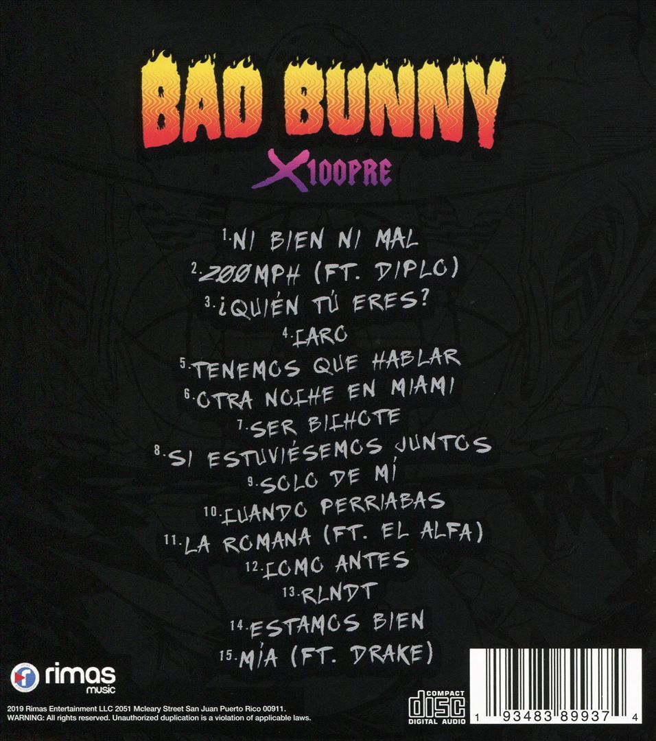 X100pre Cover Bad Bunny ''X 100PRE" Album Poster 5" X 7" Sold By Daisy