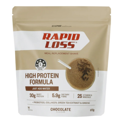 Rapid Loss Meal Replacement Shake Chocolate Flavour 672g High Protein ...