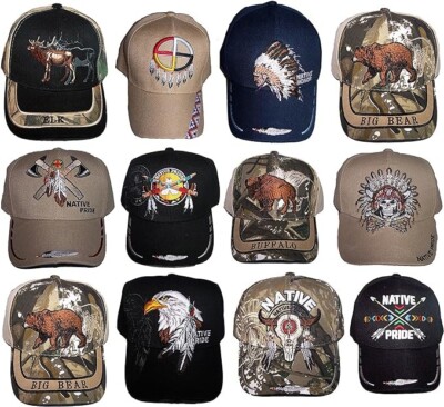 Native Pride Baseball Caps - Random Picked 12 Pack FREE USA Shipping ...