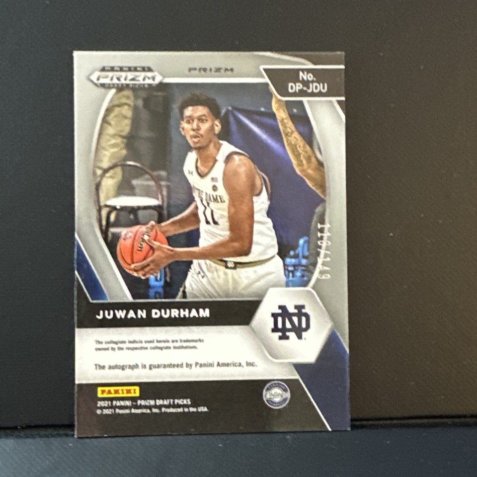 2021-22 Panini Prizm Draft Picks Blue /149 Juwan Durham #DP-JDU Auto | eBay