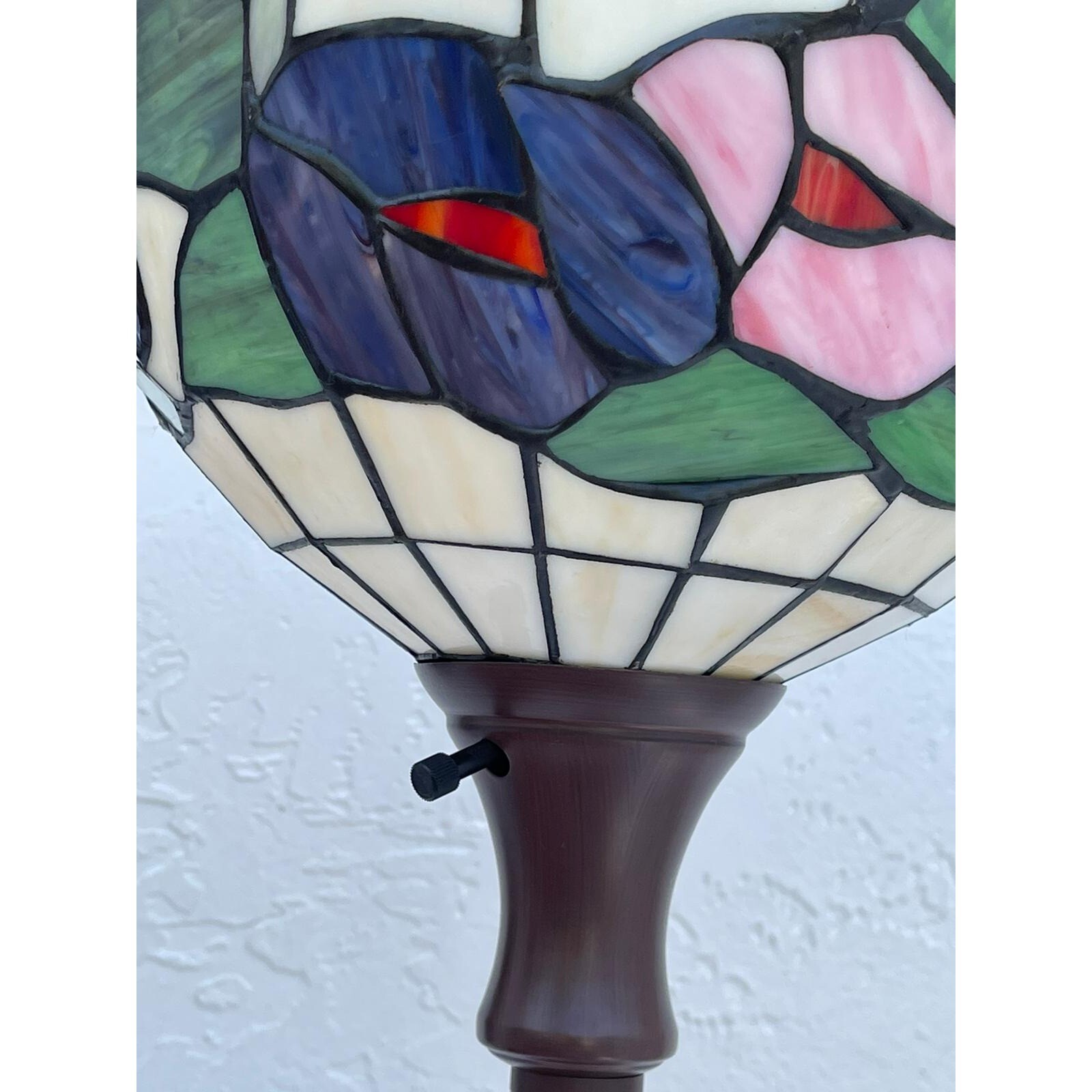 Tiffany Style Stained Glass Humming Bird Torchiere Floor Lamp ...