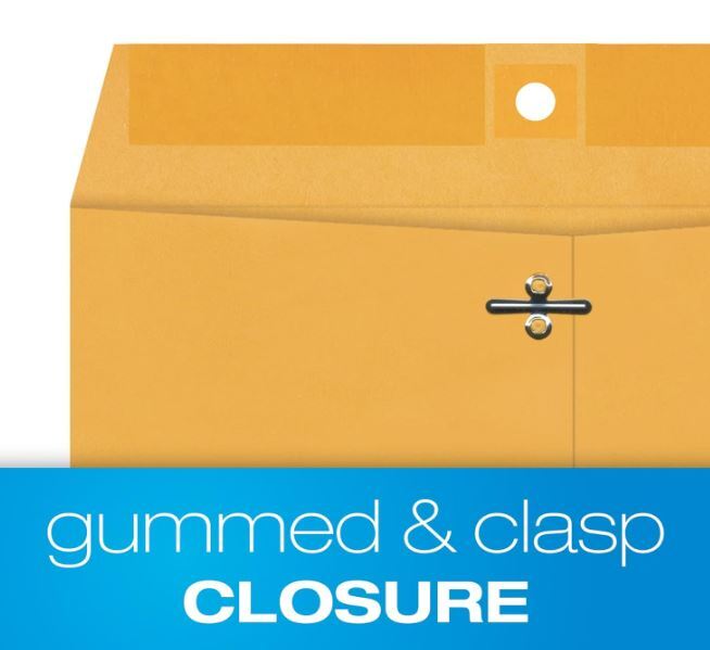 9 x 12 Inches Clasp Envelope with Deep Gummed Flaps 28LB Brown Kraft ...