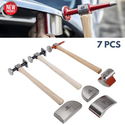 Auto Body Hammers Dolly Repair Tool Set for Curved Panel Sheet Metal ...