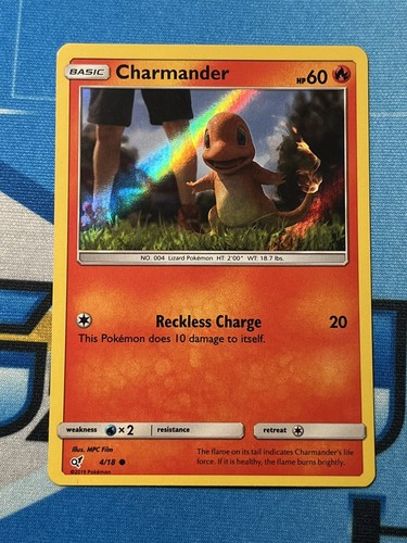 Detective Pikachu Charmander Movie 4/18 2019 Holo Foil Pokémon TCG Card ...