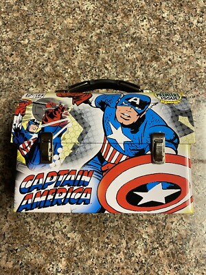 Marvel Comics Metal Tin Box Mini Captain America Lunch Box ( Read ...