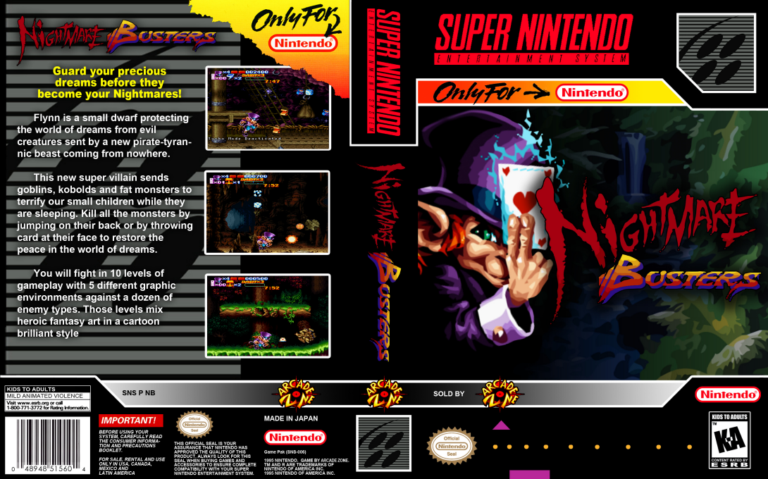 - Nightmare Busters SNES Box Art Case Insert Cover Only | eBay