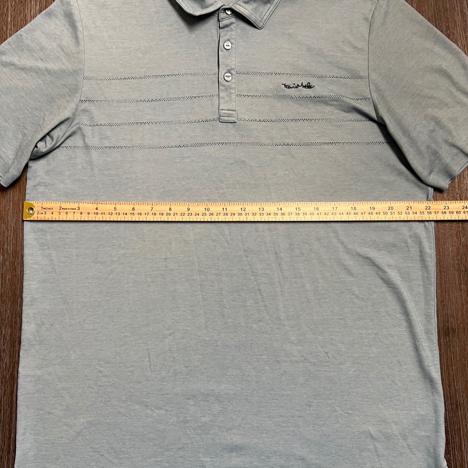 Travis Mathew Mens Golf Polo Shirt Grey Short Sleeve Embroidered Logo ...