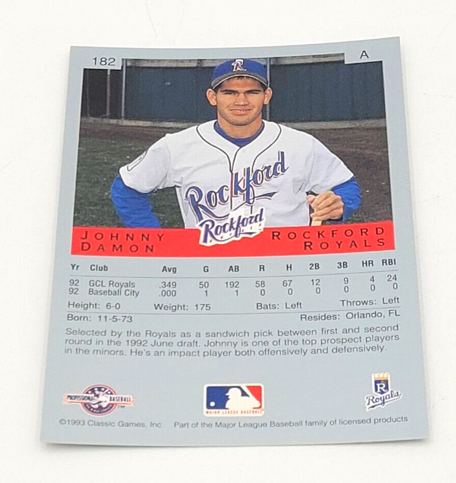 1993 Classic Best Minor League Baseball Johnny Damon Rockford Royals | eBay