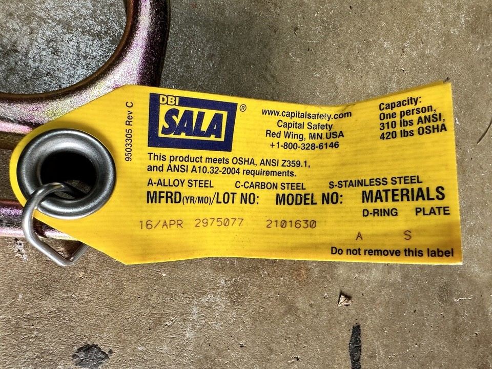 3M DBI-Sala D-Ring Anchorage Plate 2101630 | eBay
