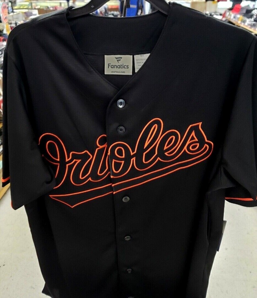 BALTIMORE ORIOLES FANATICS OFFICIAL MLB BASEBALL TEAM JERSEY BLACK NEW ...