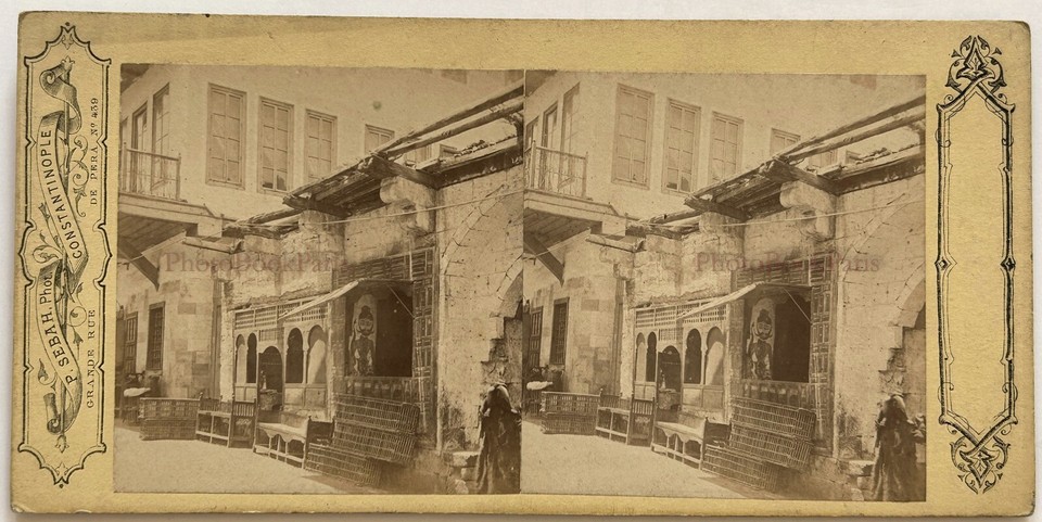 Egypt Boutique Painting C1870 Photo Pascal Sébah Stereo Albumin Vintage ...