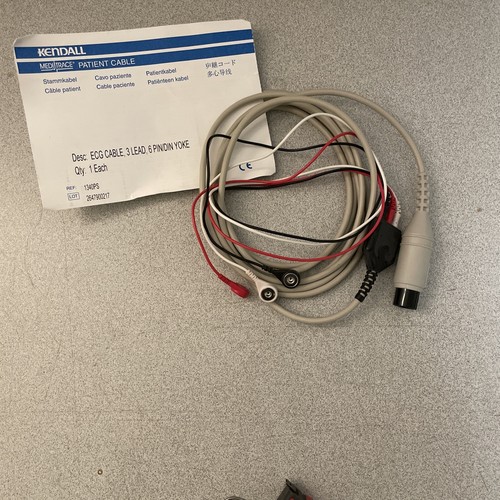 Kendall Meditrace EKG Cable 3-Lead Wire Snap Type for Patient Monitors ...