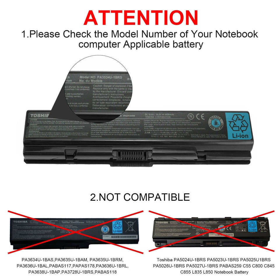 6Cell Battery for Toshiba Satellite A305-S6825 L305-S5907 L305-S5921 ...