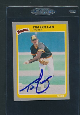 1985 Fleer #39 Tim Lollar Padres Signed Auto *42947 | eBay