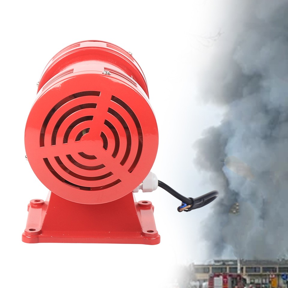 110V Driven Air Raid Siren Horn Alarm Loud Sound Fire Security 140db ...