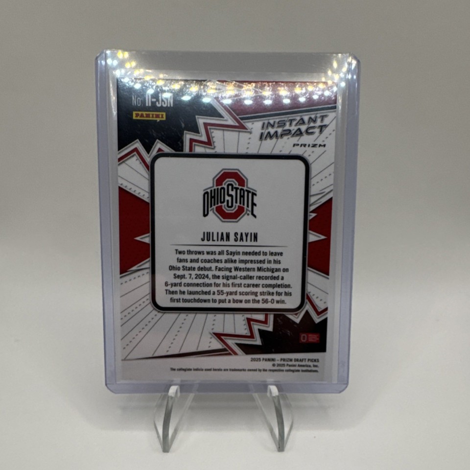 2025 Panini Prizm Draft Picks Instant Impact Julian Sayin #II-JSN Ohio ...