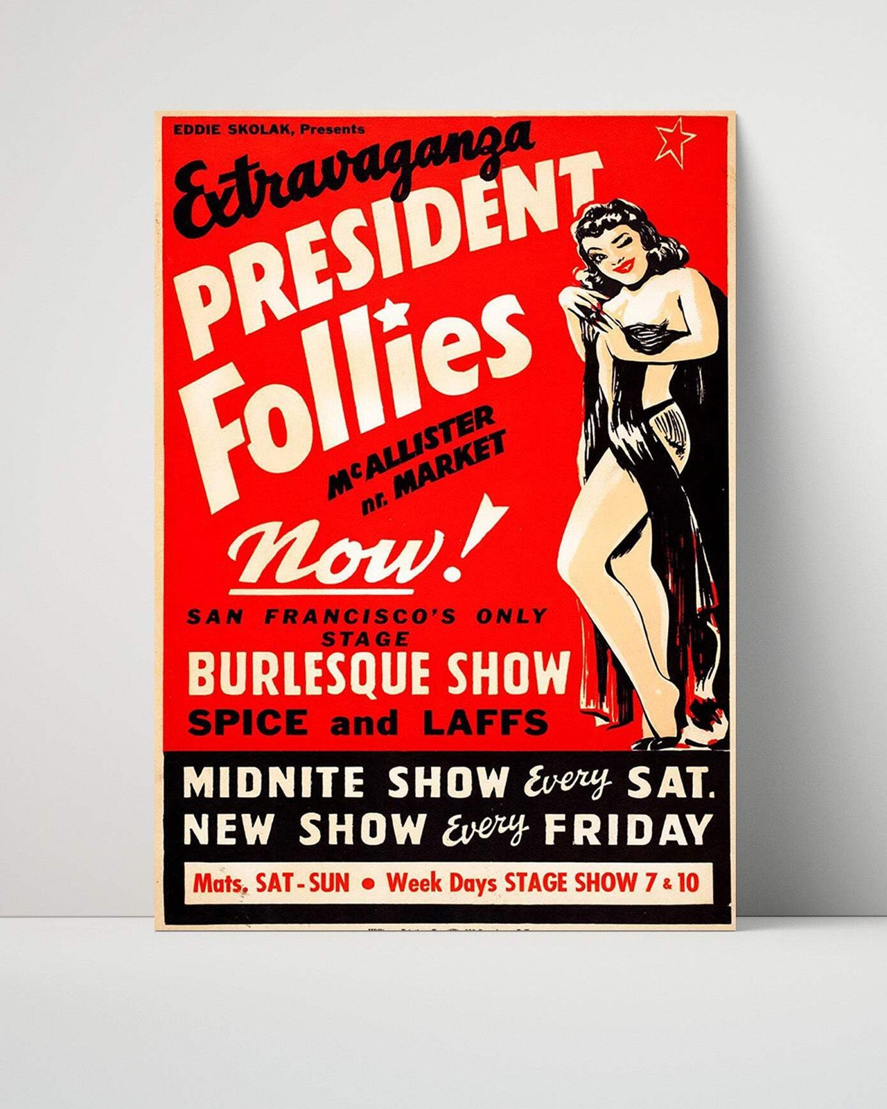 Vintage Burlesque Poster - President Follies Burlesque | eBay