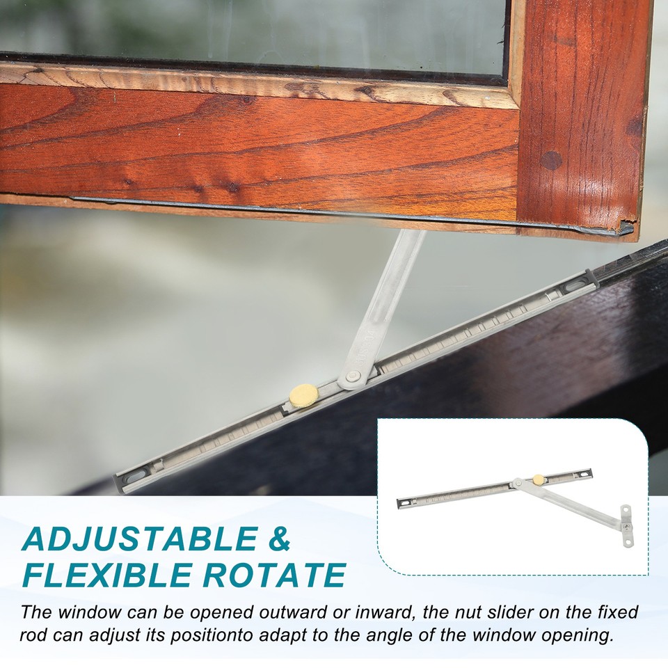 2Pcs Casement Window Hinges, 12" Stainless Steel Adjustable Window ...