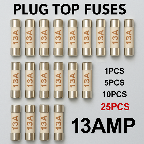 13A Plug Top Fuses 13amp Cartridge Household Mains Fuse Pack UK Fast ...