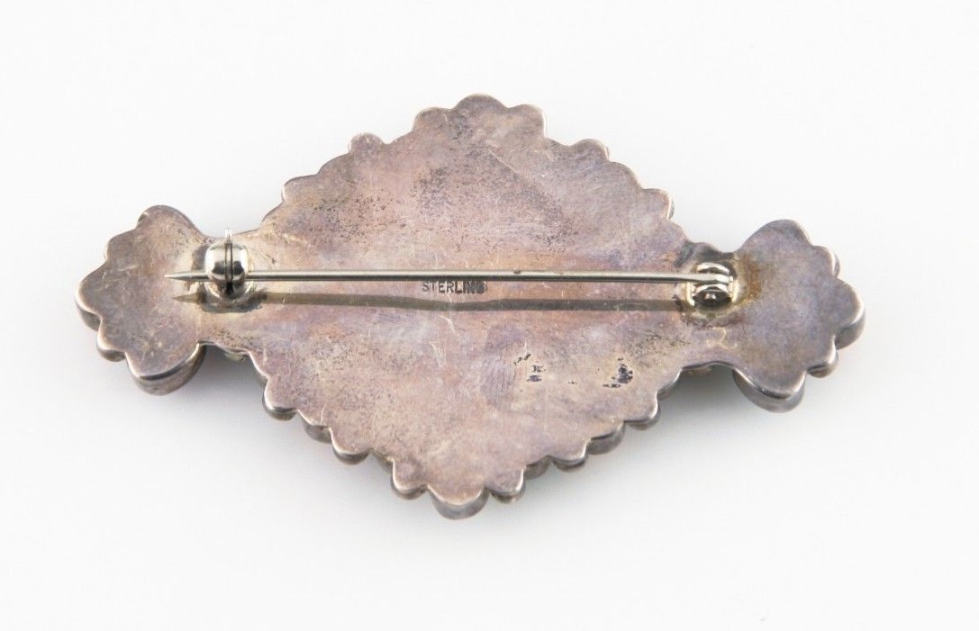 Gorgeous Sterling Silver Brooch w/ Various Bezel-Set Gemstones 19.4 g ...