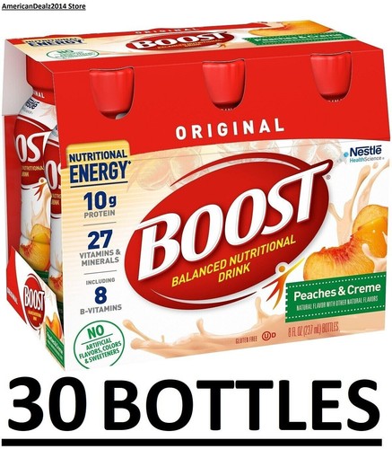 30 PACK - BOOST Original Drink, Peaches 🍑 Cream, 8 fl oz - FRESH - FREE ...