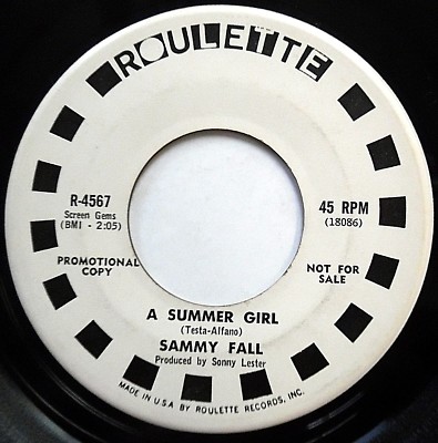 SAMMY FALL teen PROMO r&b ROCKER 45 A Summer Girl / A Sigh & A Kiss VG ...
