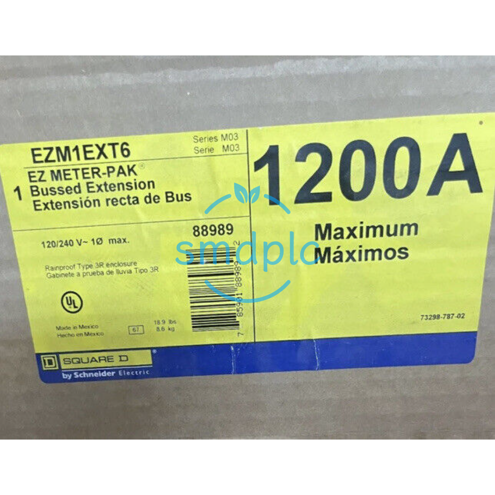 SCHNEIDER ELECTRIC EZM1EXT6 1200 AMP EZ METER-PAK Bussed Extension zydm ...