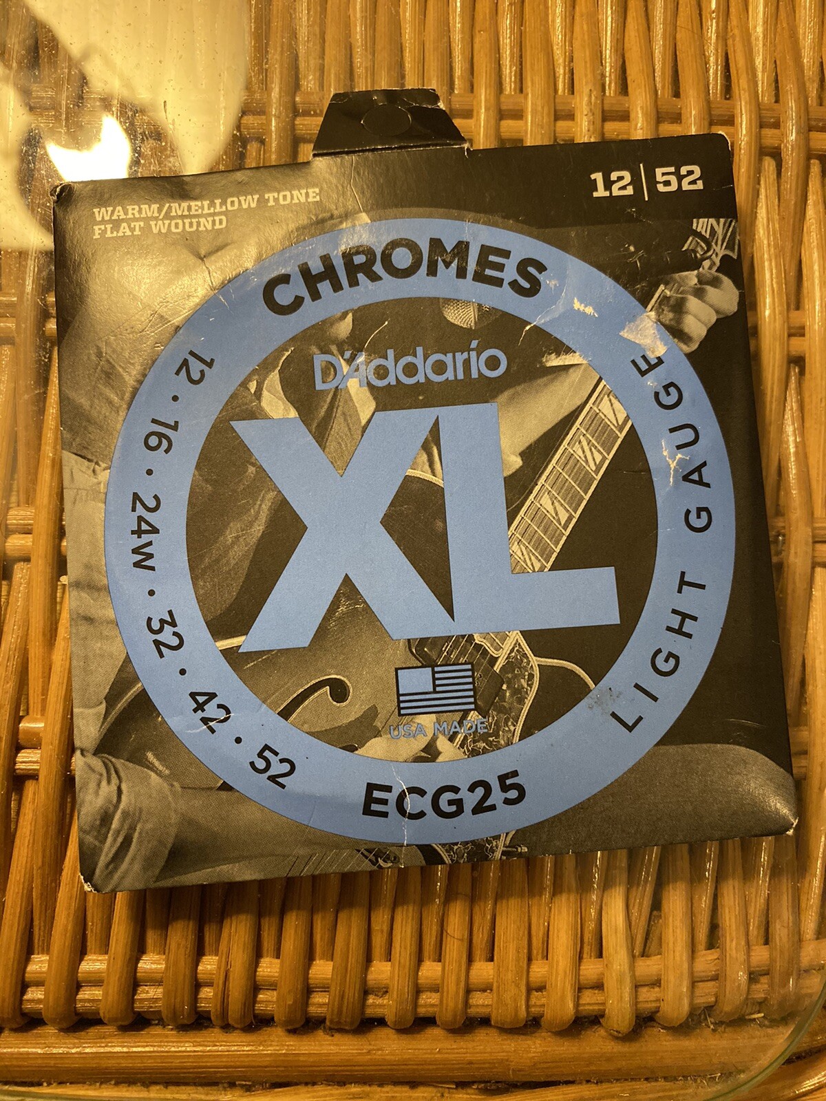 D'Addario Chromes Flatwound Electric Guitar Strings ECG25 12-52 2 Pack ...