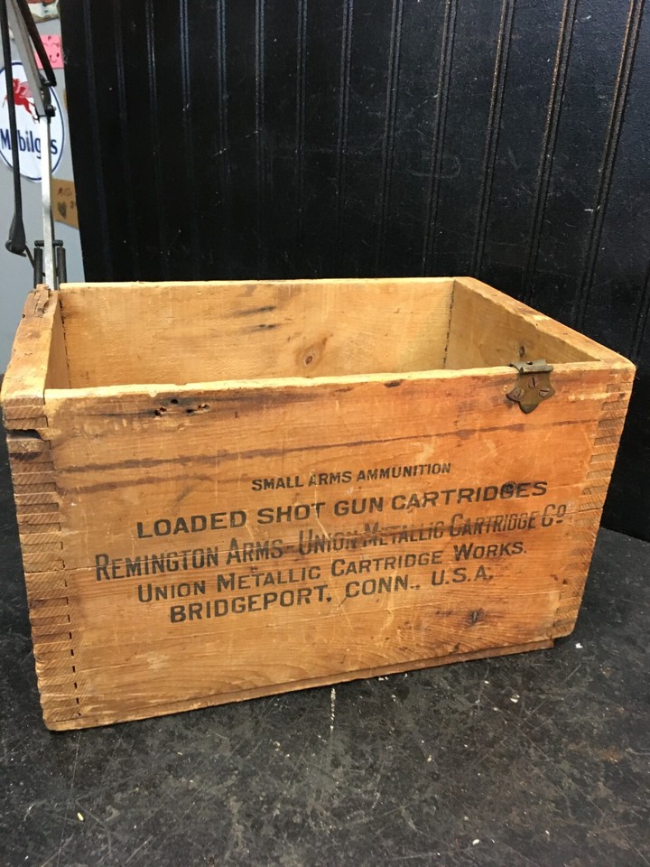 REMINGTON UMC NEW CLUB 12 GA SHOTGUN SHELL EMPTY WOODEN AMMO BOX CRATE ...