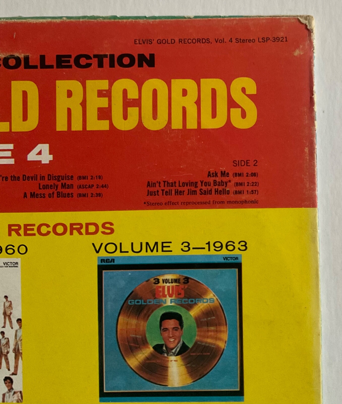 Elvis Presley LP Elvis’ Gold Records Volume 4 (Tan Label) (RCA, Italy ...