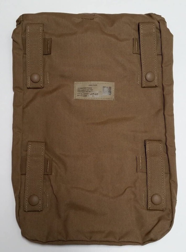 2 Pack - USGI MOLLE Hydration Pouch Pack USMC FILBE 100oz. COYOTE - NEW ...