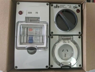 15 amp 3 PIN RCD PROTECTED - Switched Socket Outlet IP66 INDUSTRIAL ...