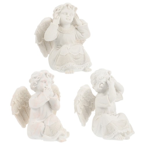 3 Pcs Ornaments for Living Room Miniature Angels Statue Resin Landscape ...