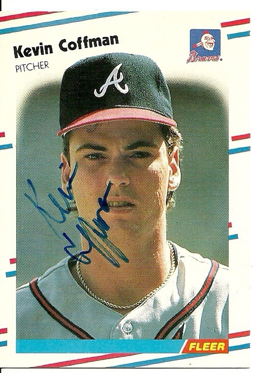 KEVIN COFFMAN ATLANTA BRAVES SIGNED AUTOGRAPHED 1988 FLEER CARD #536 W ...