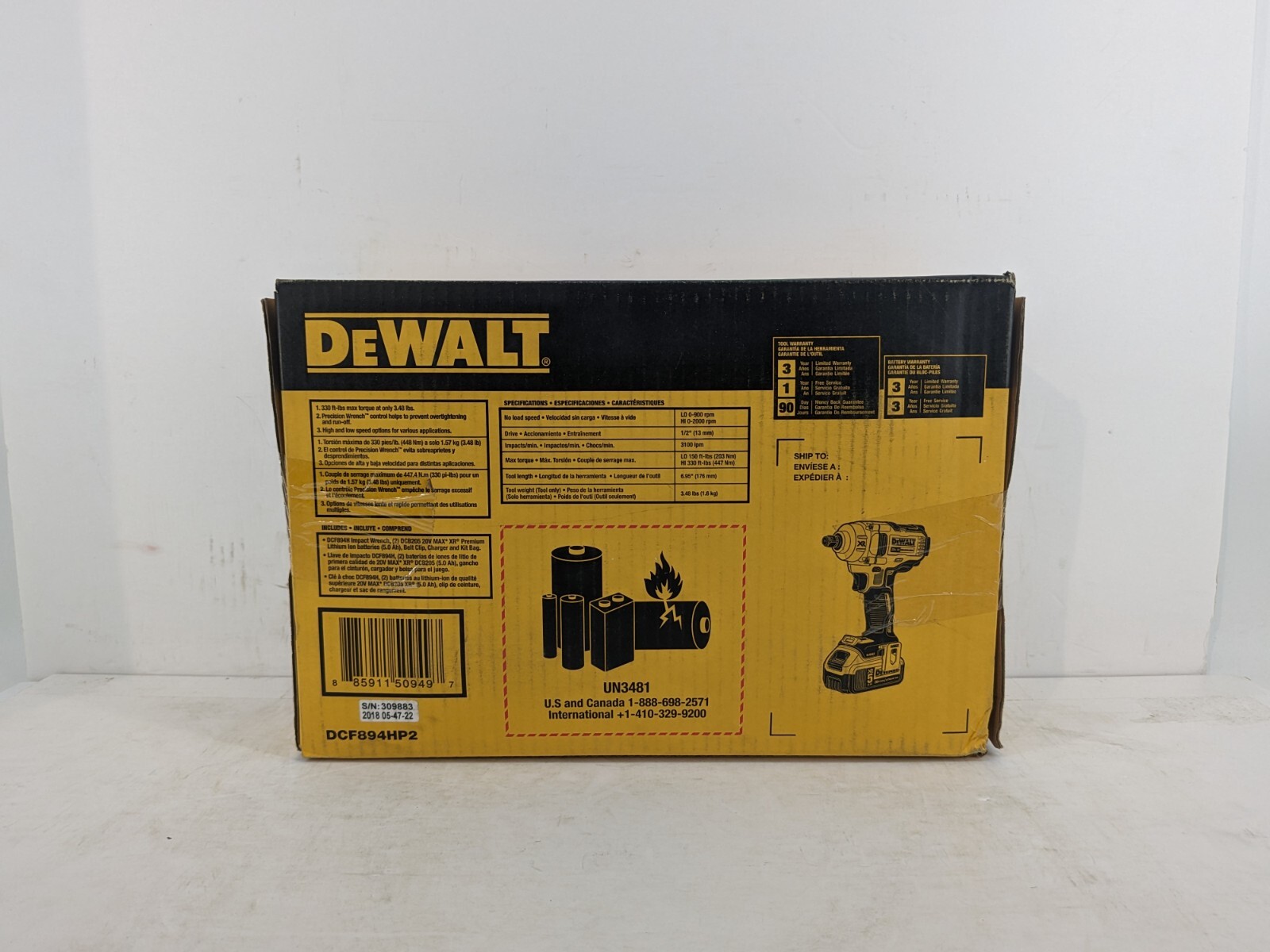 DEWALT DCF894H 20V Impact Wrench for sale online | eBay